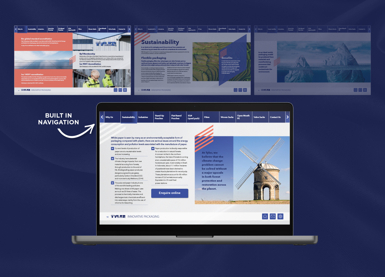 Tyler Packaging – Interactive Brochure – Dunstar Creative